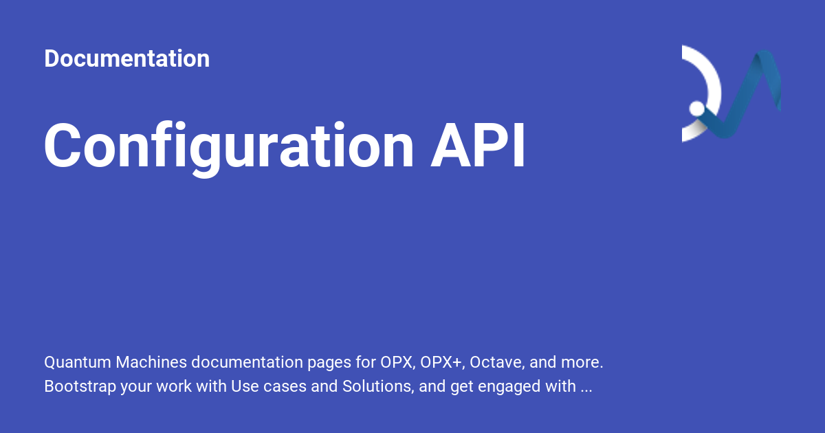 Configuration API - Documentation