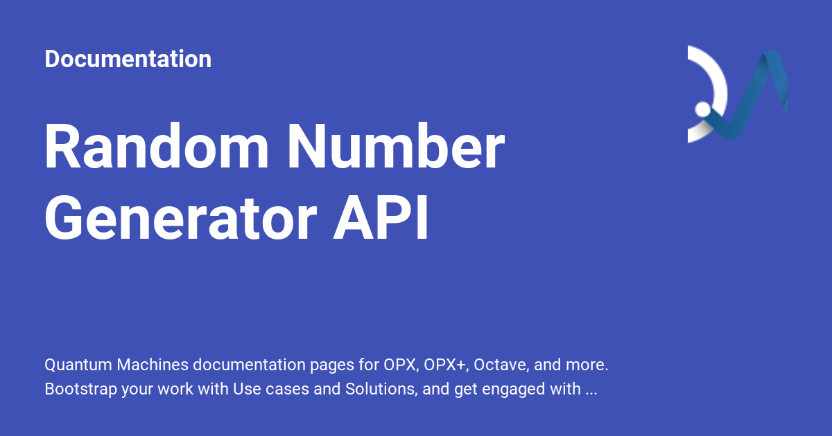 Random Number Generator API - Documentation