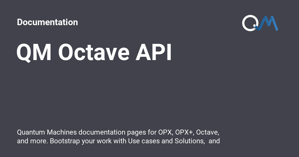 QM Octave API - Documentation