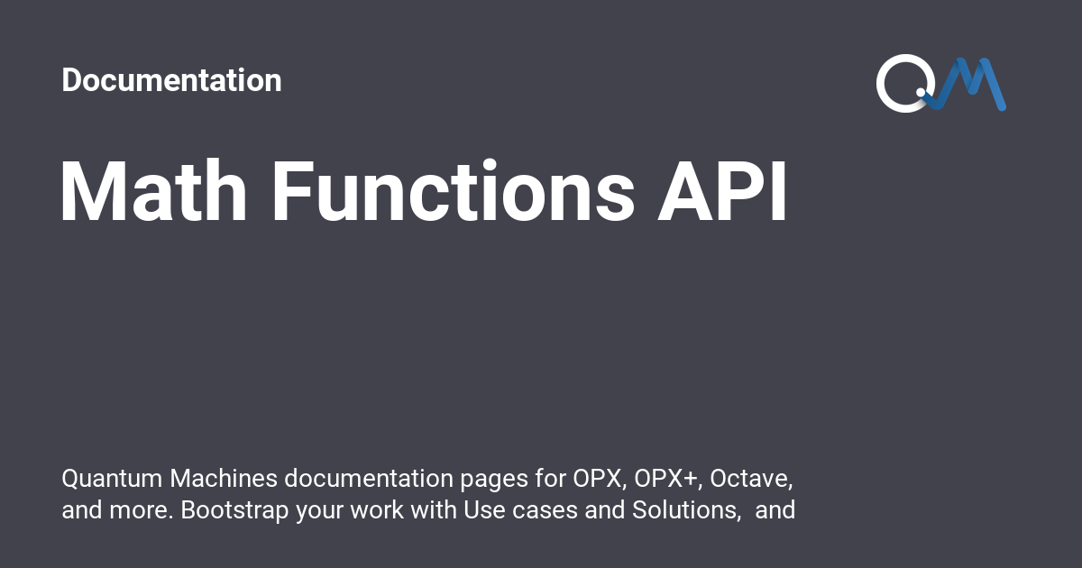 Math Functions API - Documentation