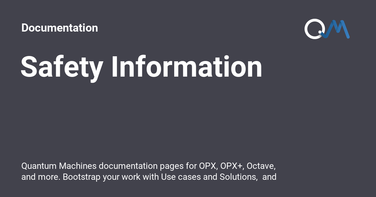 Safety Information - Documentation