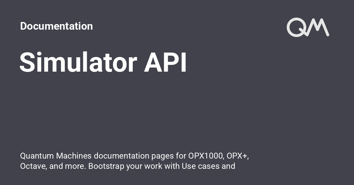 Simulator API - Documentation