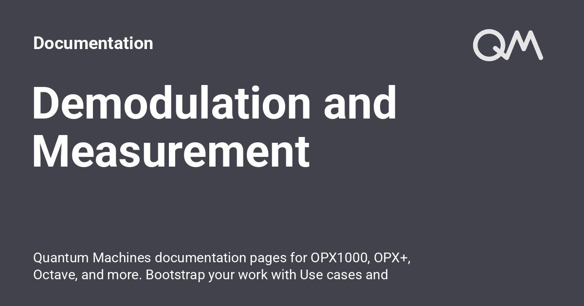 Demodulation and Measurement - Documentation