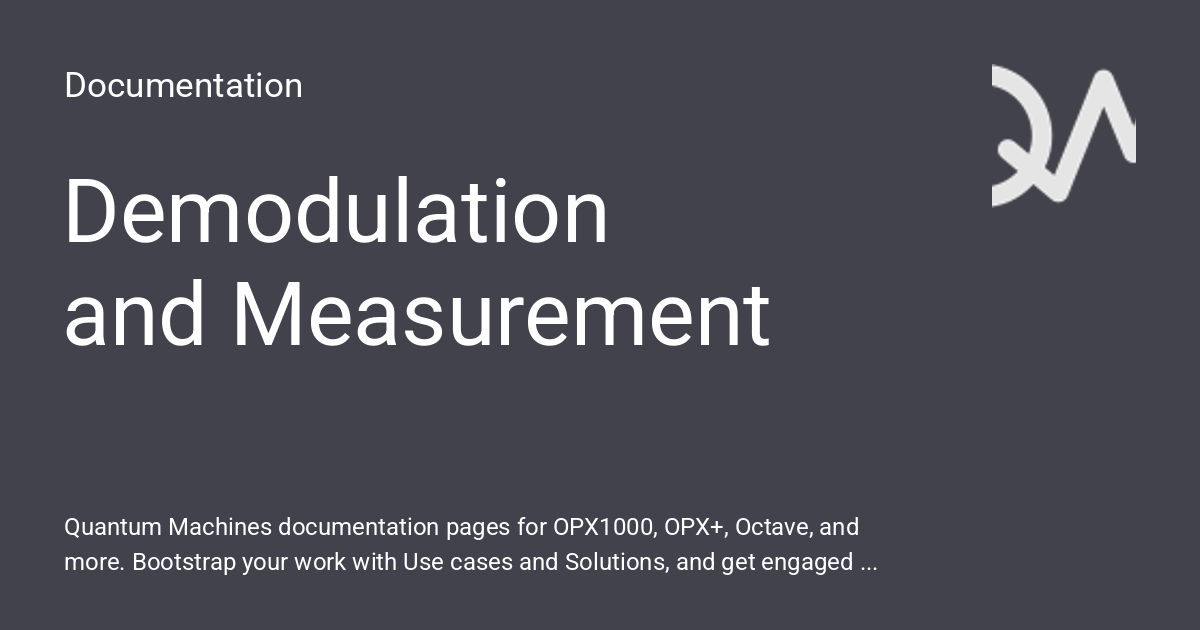 Demodulation and Measurement - Documentation