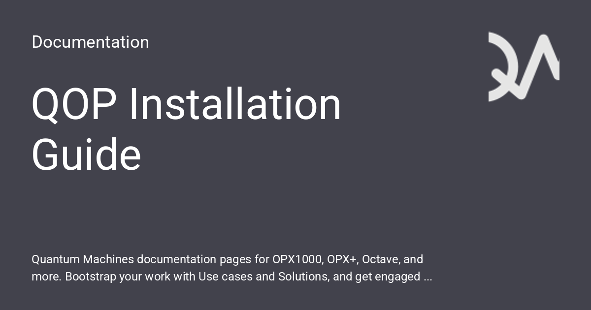 QOP Installation Guide - Documentation