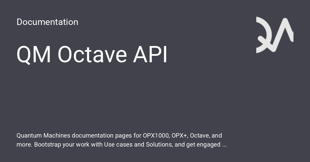 QM Octave API - Documentation